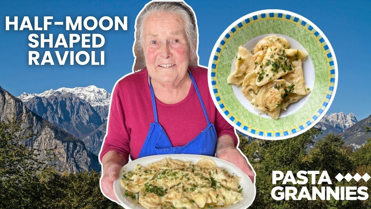 80yr old Maria makes half-moon shaped ravioli! | Pasta Grannies ...