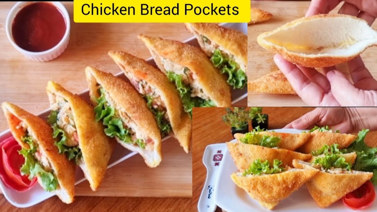 Easy Chicken Bread Pockets Recipe || How to Make Chicken Bread Pockets ...