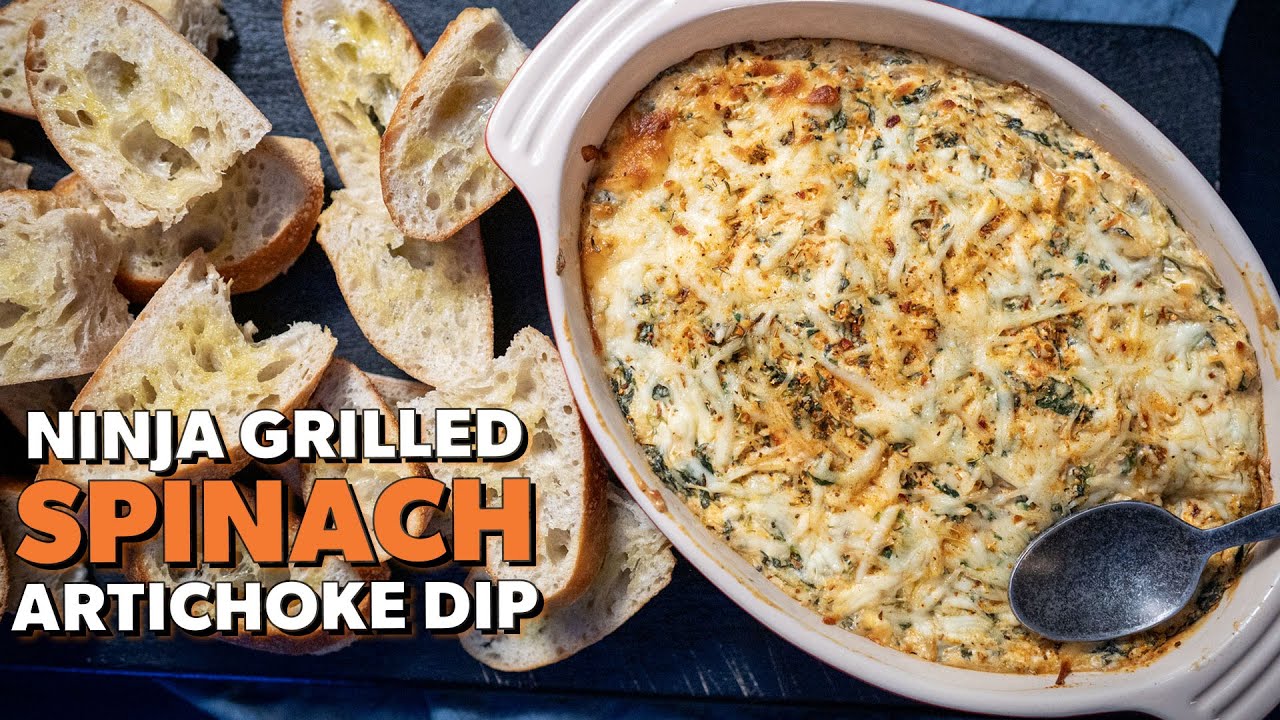Spinach Artichoke Dip on the Ninja FlexFlame - Dining and Cooking