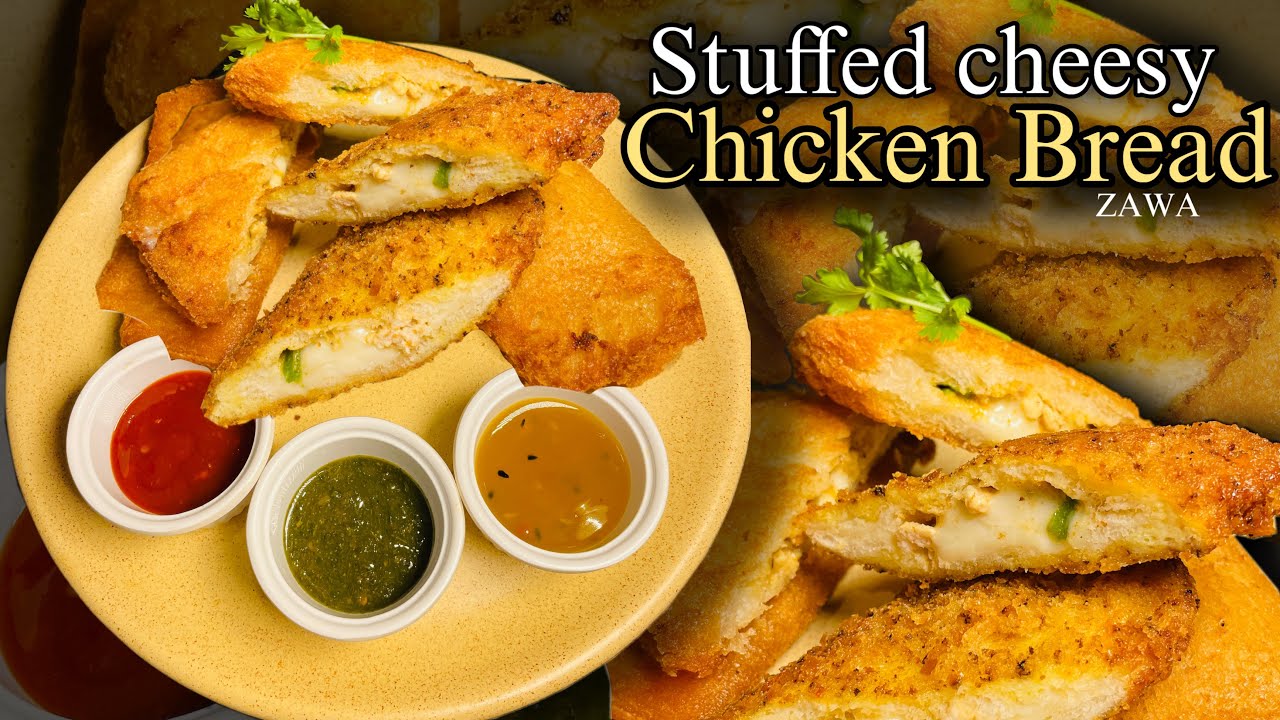 Stuffed Chicken Cheesy Bread | Ramadan EP:13| coated Creamy Bread ...