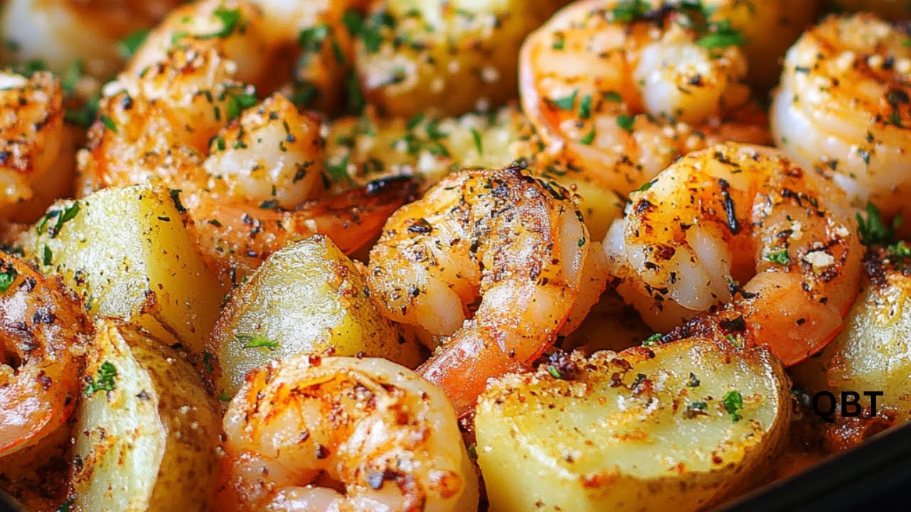Garlic Parmesan Roasted Shrimp And Potatoes Recipe - Dining and Cooking