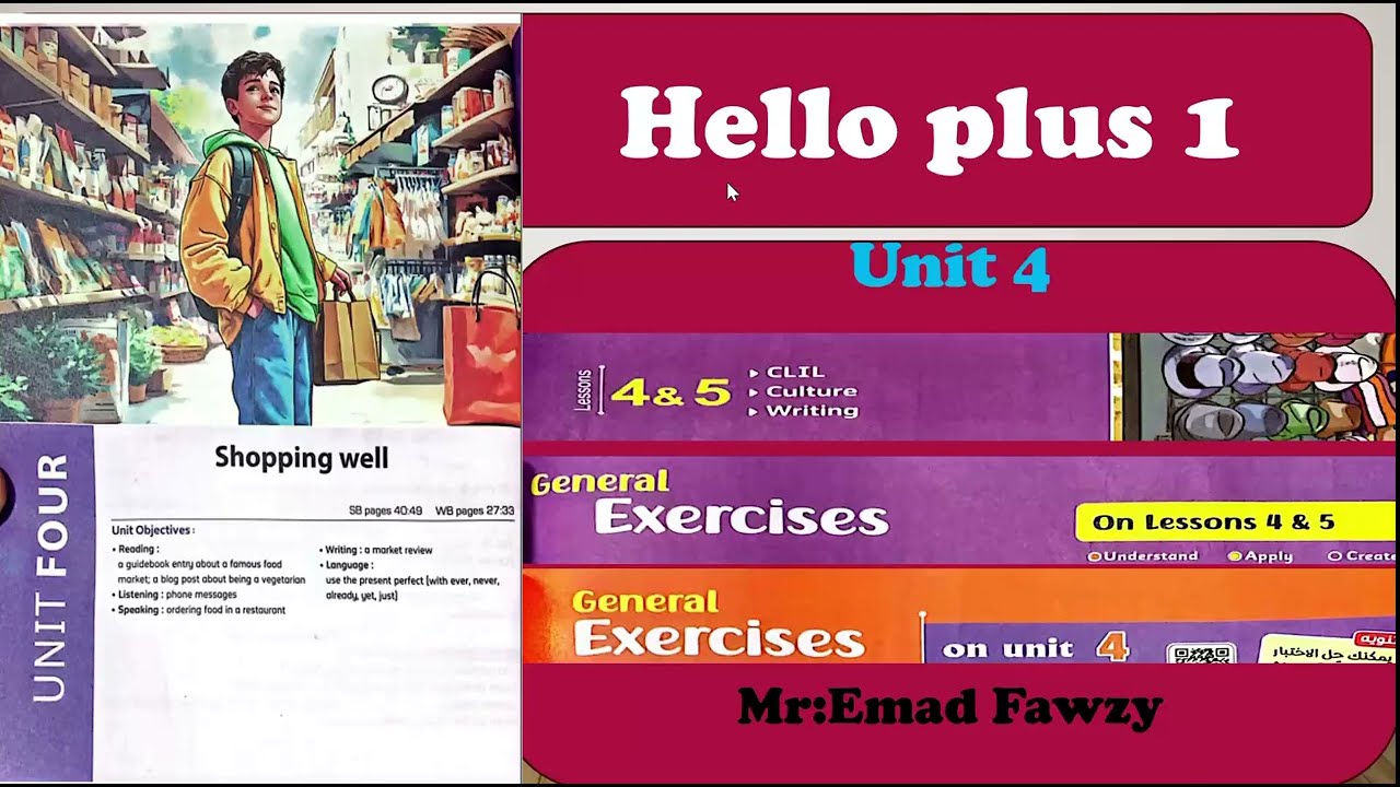 Hello plus 1 lesson 4 and 5 الدرس الرابع والخامس منهج بلس الصف الاول الاعدادي لغات - Dining and ...