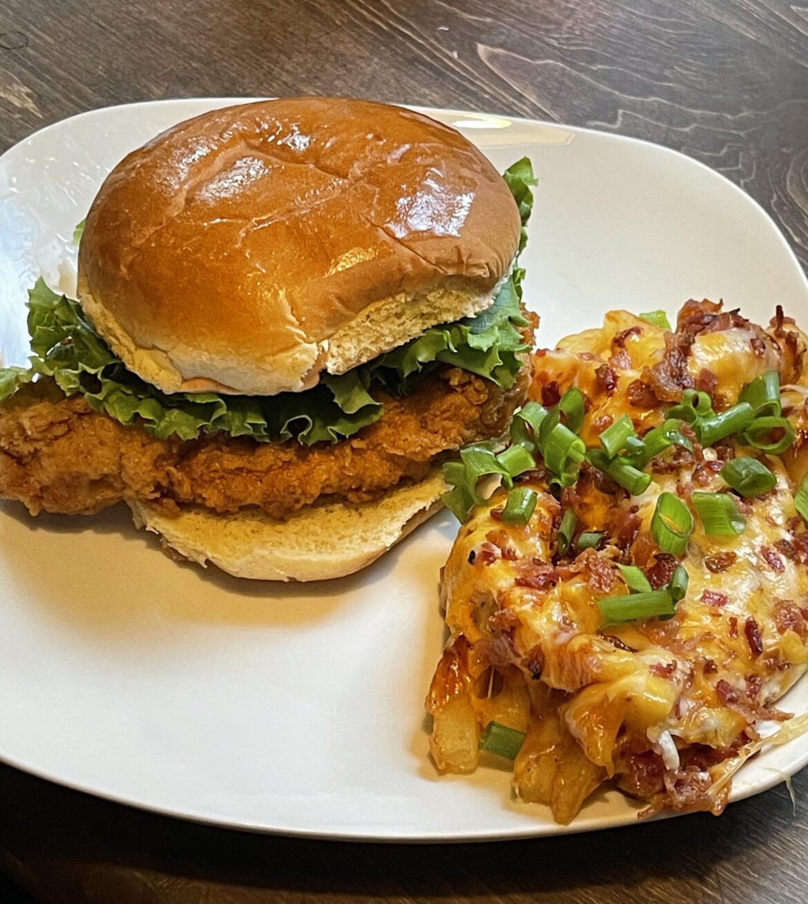 [homemade] Chicken Sandwich and chipotle barbecue loaded fries - Dining ...