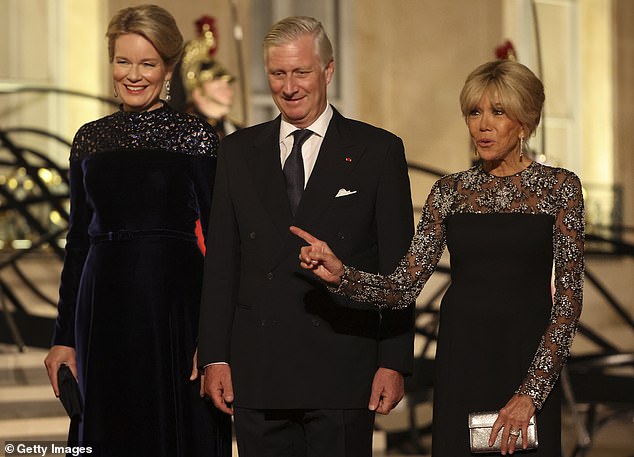 Queen Mathilde of Belgium glows in velour gown as she and King Philippe ...