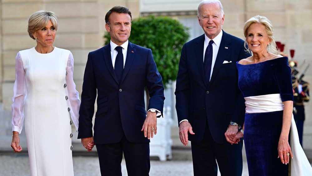 Jill Biden's State Dinner Dress in France Dazzles + Stars [PHOTOS ...