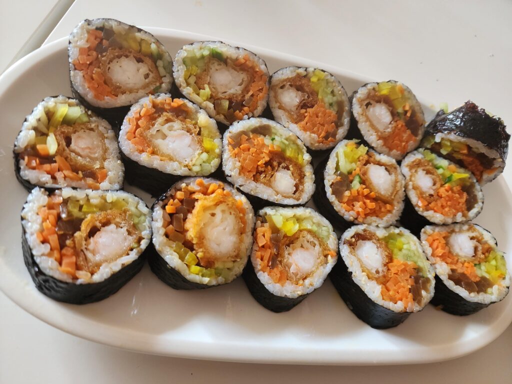 Fried Shrimp Kimbap - Dining and Cooking