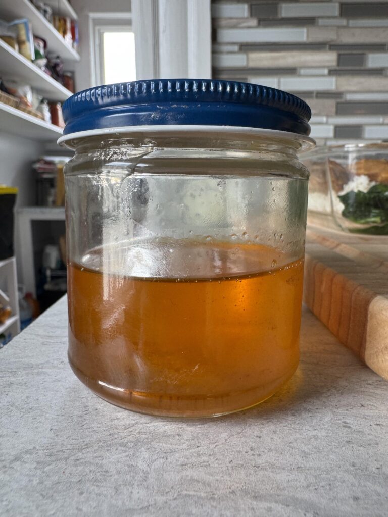 Reserve skin and fat scraps from chicken thighs, render it out and ...