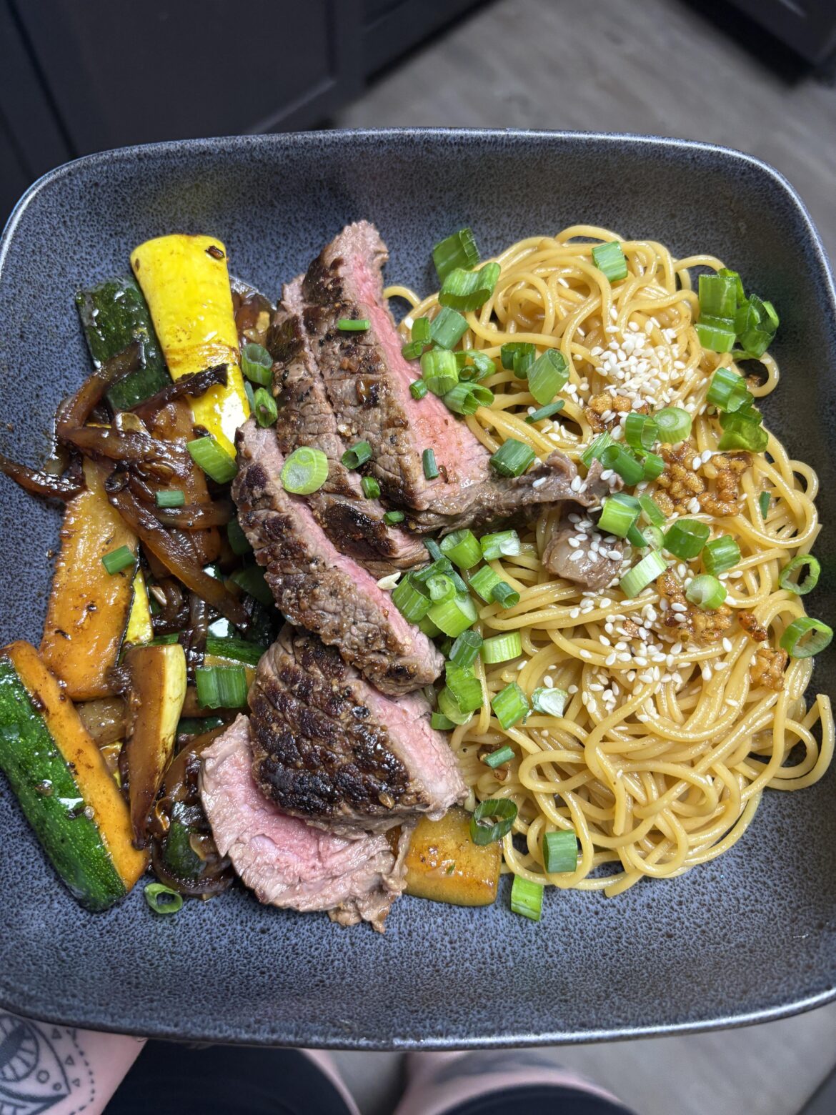 Homemade hibachi noodles, veggies, and steak ️ - Dining and Cooking