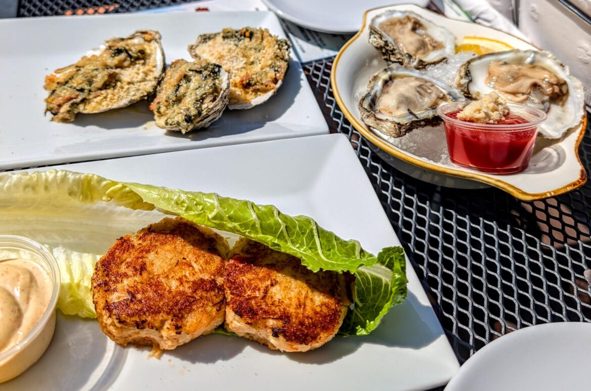 Crab Cakes, Oyster Rockefeller, and some Blue Points. - Dining and Cooking