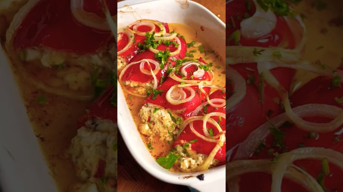Greek Stuffed Peppers With Feta (Piperies Florinis) - Dining and Cooking