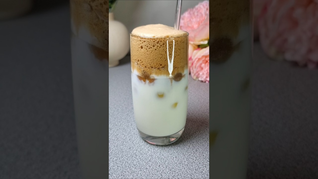 Dalgona Iced Cold Coffee with Milky Bar #asmr #coffee #icedcoffee # ...