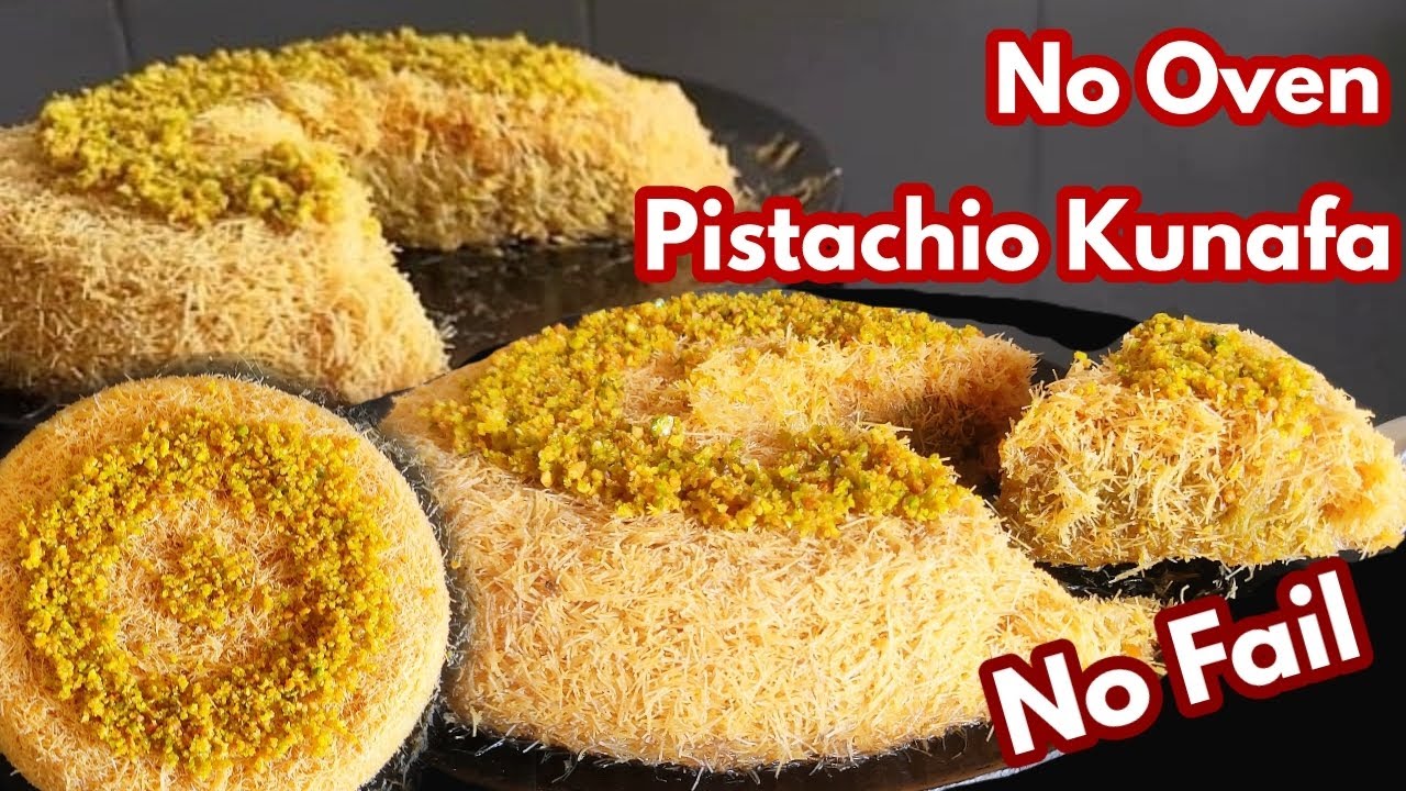 Pistachio Kunafa Without Oven - Eid Special Sweet Recipe / Easy Kunafa ...