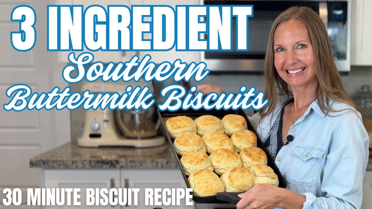 THE BEST 3 Ingredient Southern Buttermilk Biscuits 30 Minutes Homemade ...