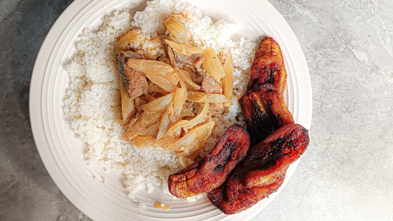 Senegalese Yassa With Meat Rice + Fried plantains ASMR | Sauce Yassa ...