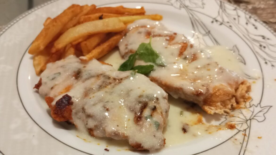 Chicken steak with white sauce|restaurant style tarragon chicken steak ...