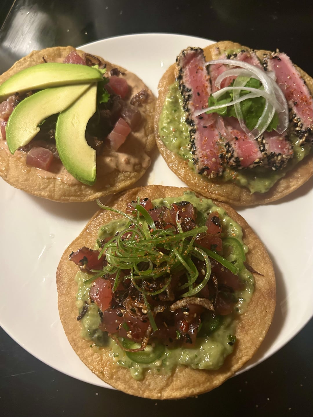 [Homemade] Tuna tostadas three ways - Dining and Cooking
