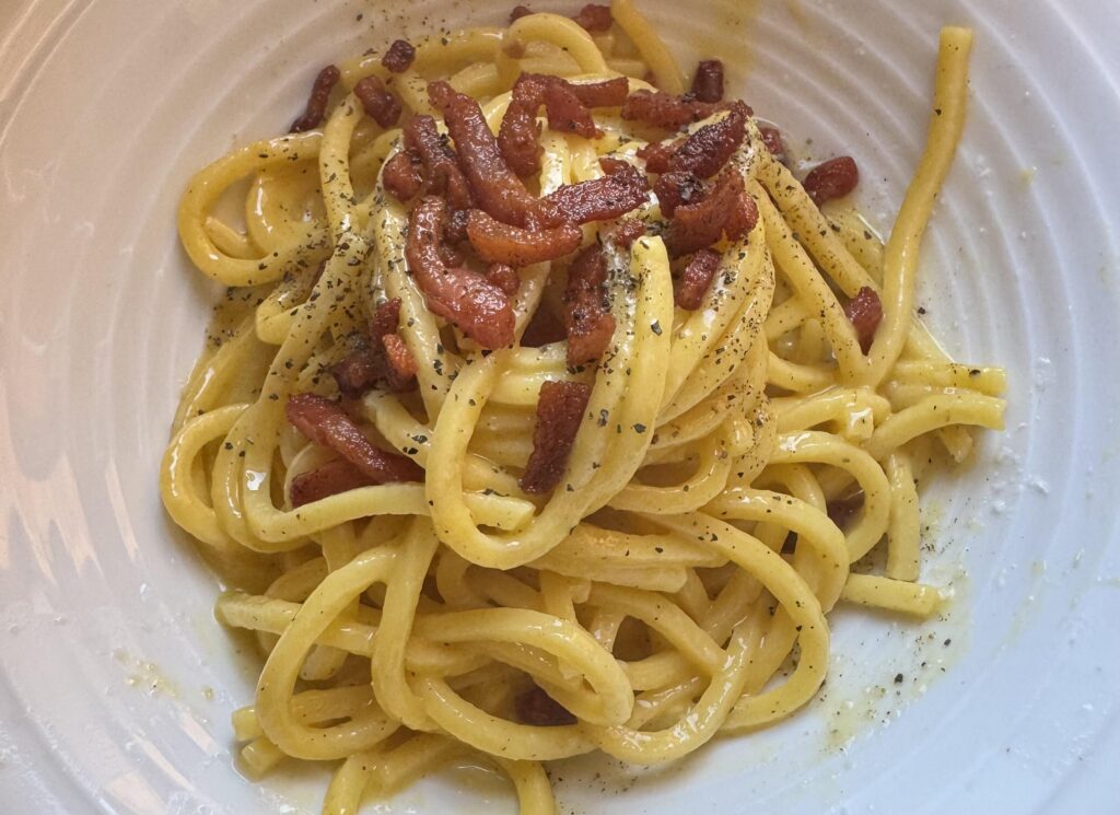 Carbonara - please excuse my poor plating skills - Dining and Cooking