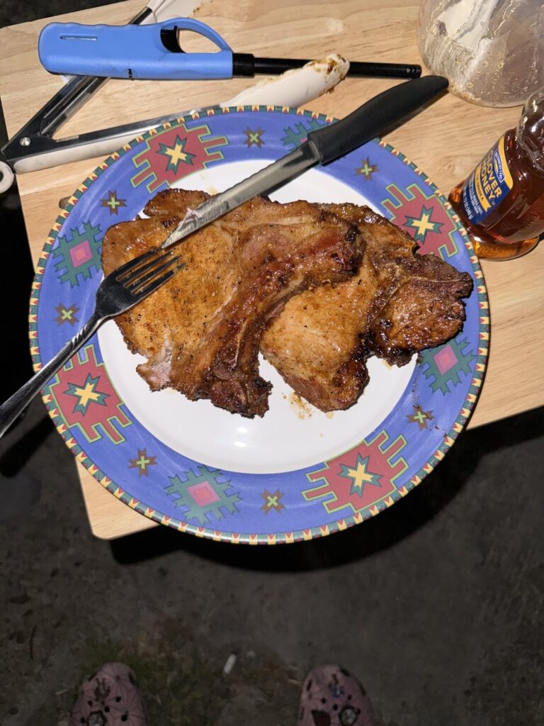 First pork chops on the grill - Dining and Cooking
