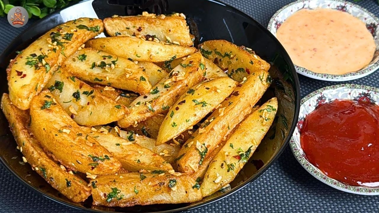 CHILLI GARLIC WEDGES RECIPE | Crispy Potato Wedges Recipe | Easy Potato ...