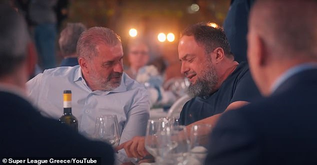 Revealed: Ange Postecoglou's glass of red wine with Evangelos Marinakis ...