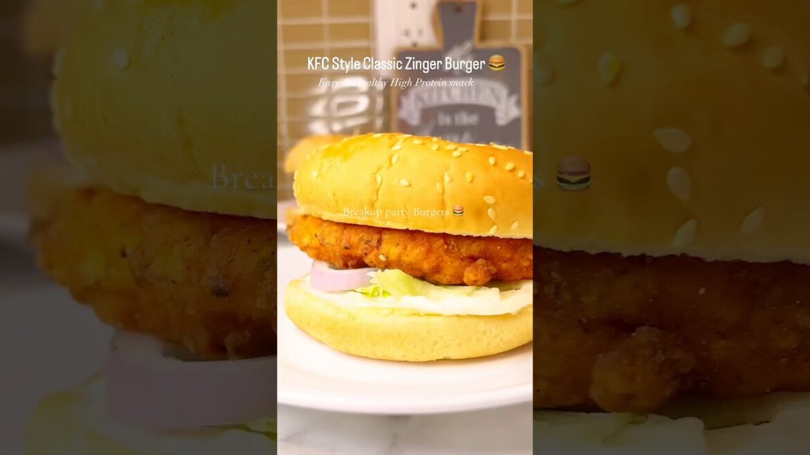 KFC style Zinger Burger at home | How to make fried chicken | #recipe # ...