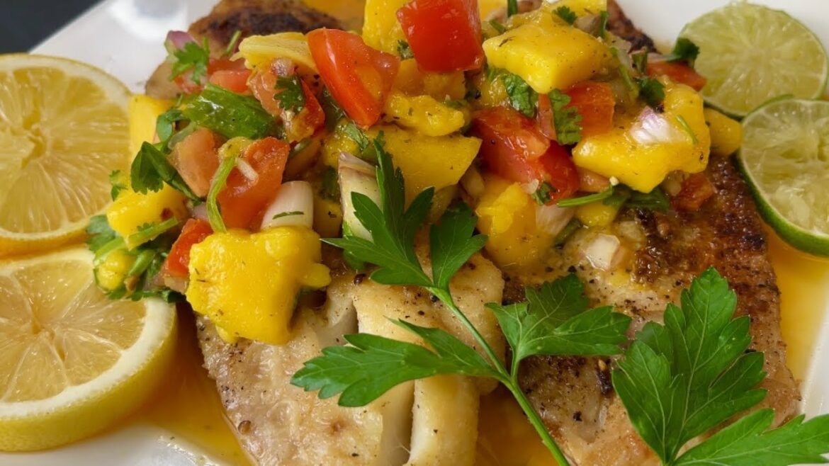 “Easy Sautéed Cod Fish with Fresh Mango Salsa | Quick & Healthy Dinner ...