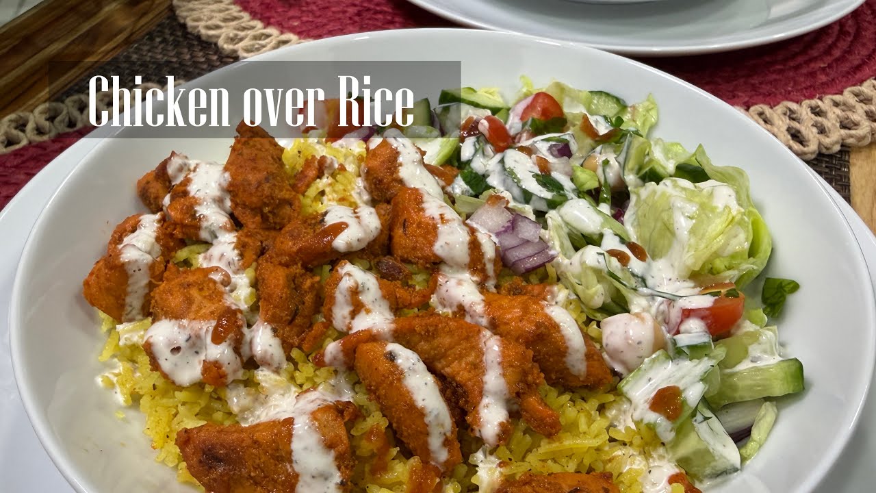 Chicken over Rice || New York street Food || Halal Cart style chicken ...