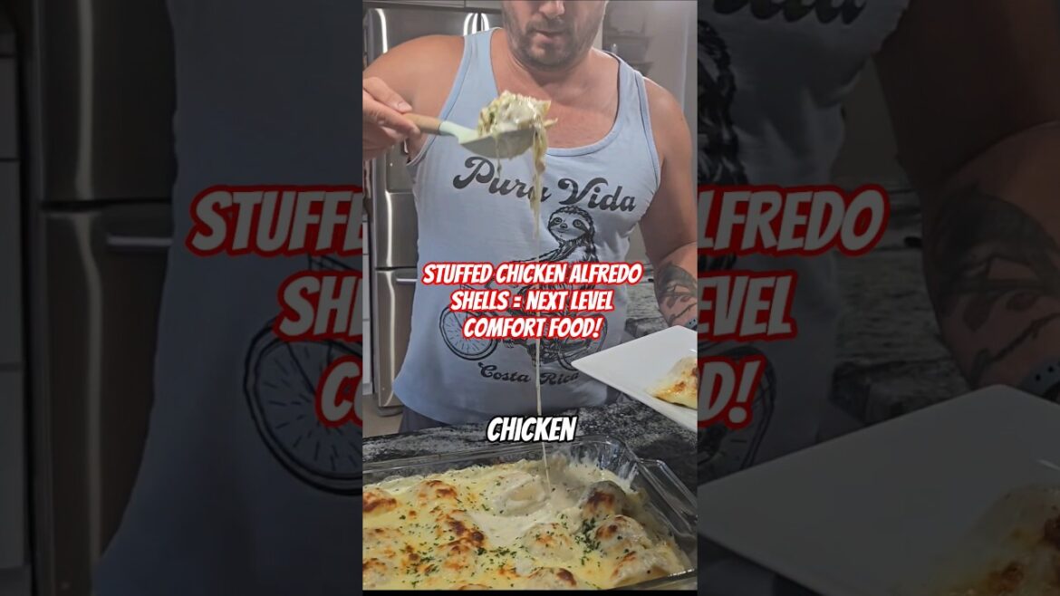 Easy Dinner Recipe! Chicken Alfredo Jumbo Shells! #cooking - Dining and ...