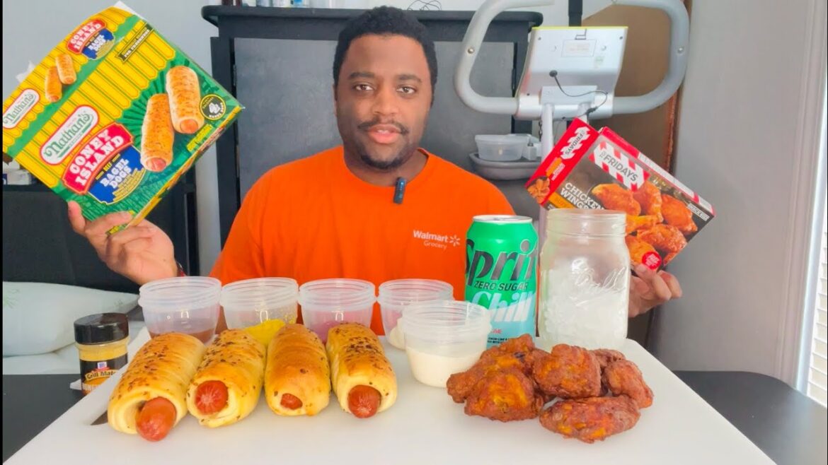 Nathan’s Pretzel Dogs and TGI Friday’s Buffalo Wings MUKBANG - Dining ...