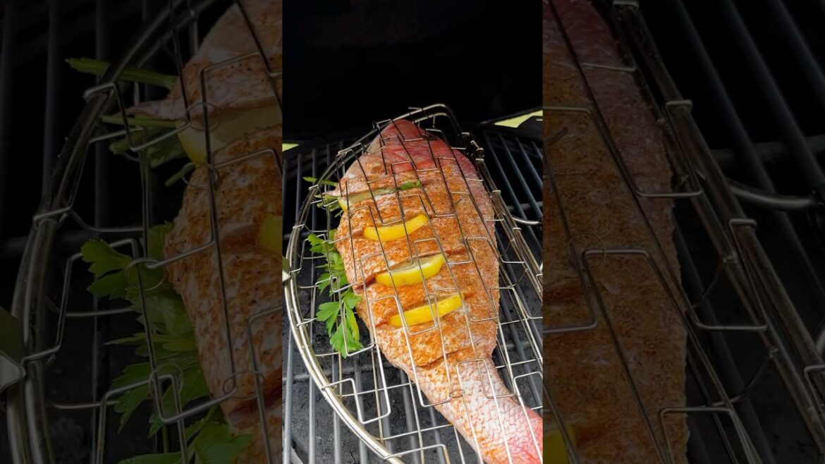 Red Snapper on the Big Green Egg #grilling #redsnapper #grilledseafood ...