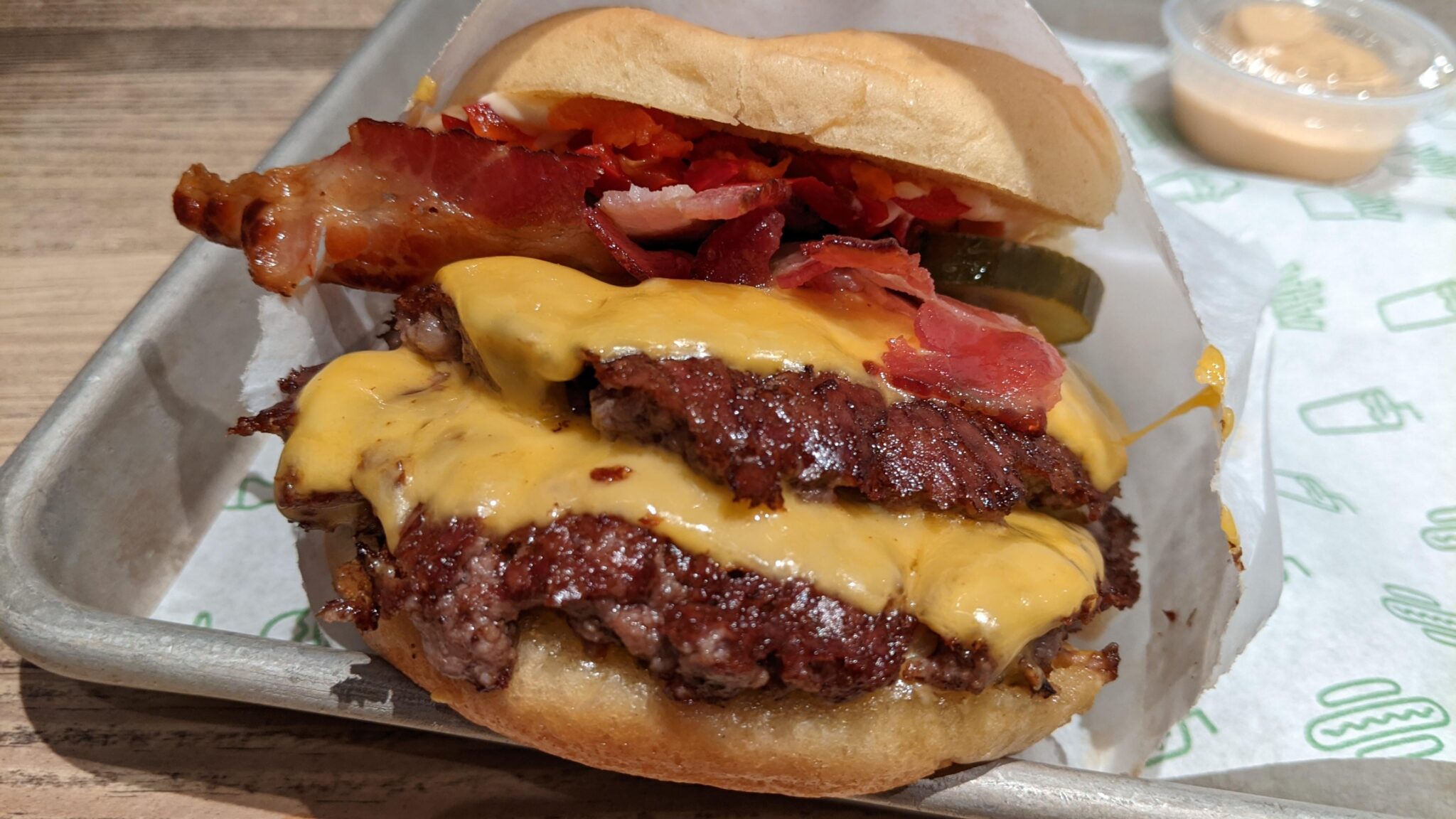 My first Shake Shack burger last week, a Double Smokeshack (has bacon ...