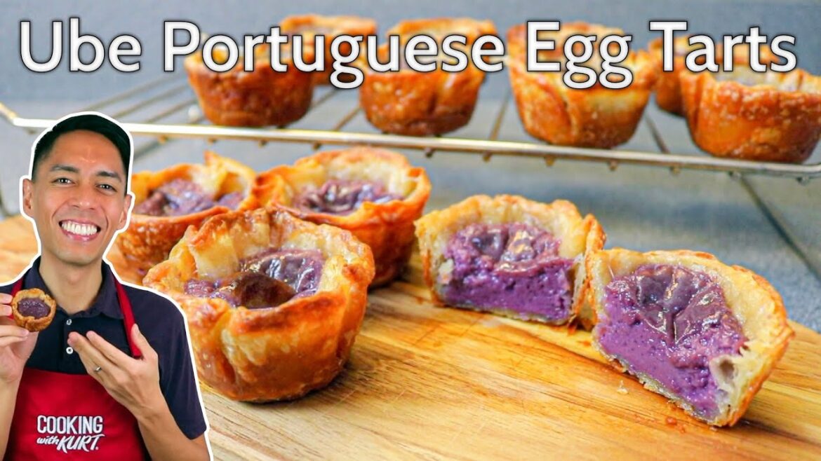 Ube Portuguese Egg Tarts (Pasteis de Nata): Flakey Pastry with Custard ...