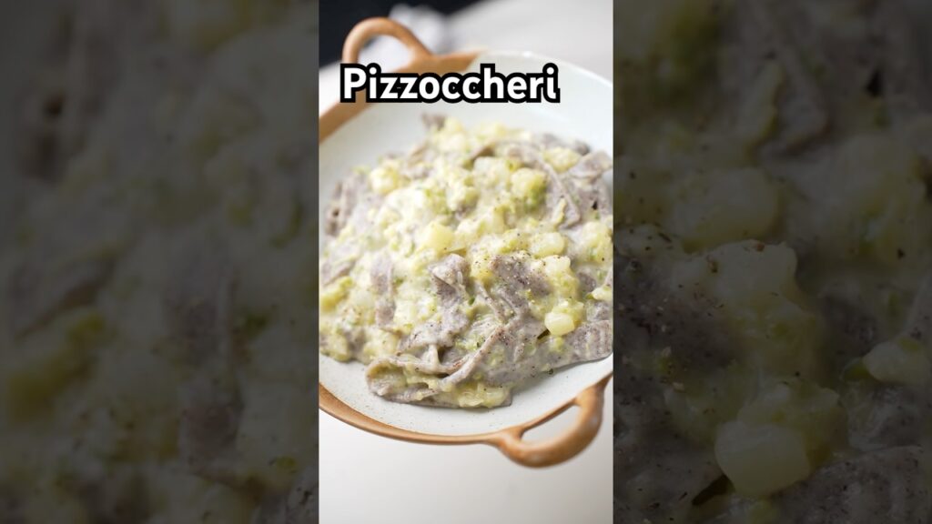 Buckwheat pasta with cabbage, potatoes and cheese (Pizzoccheri ...