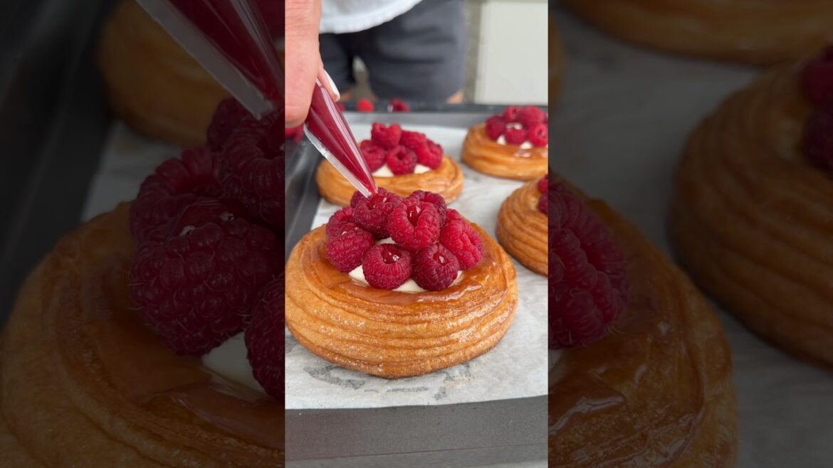 Raspberry croissant danish with whipped white chocolate custard (recipe ...