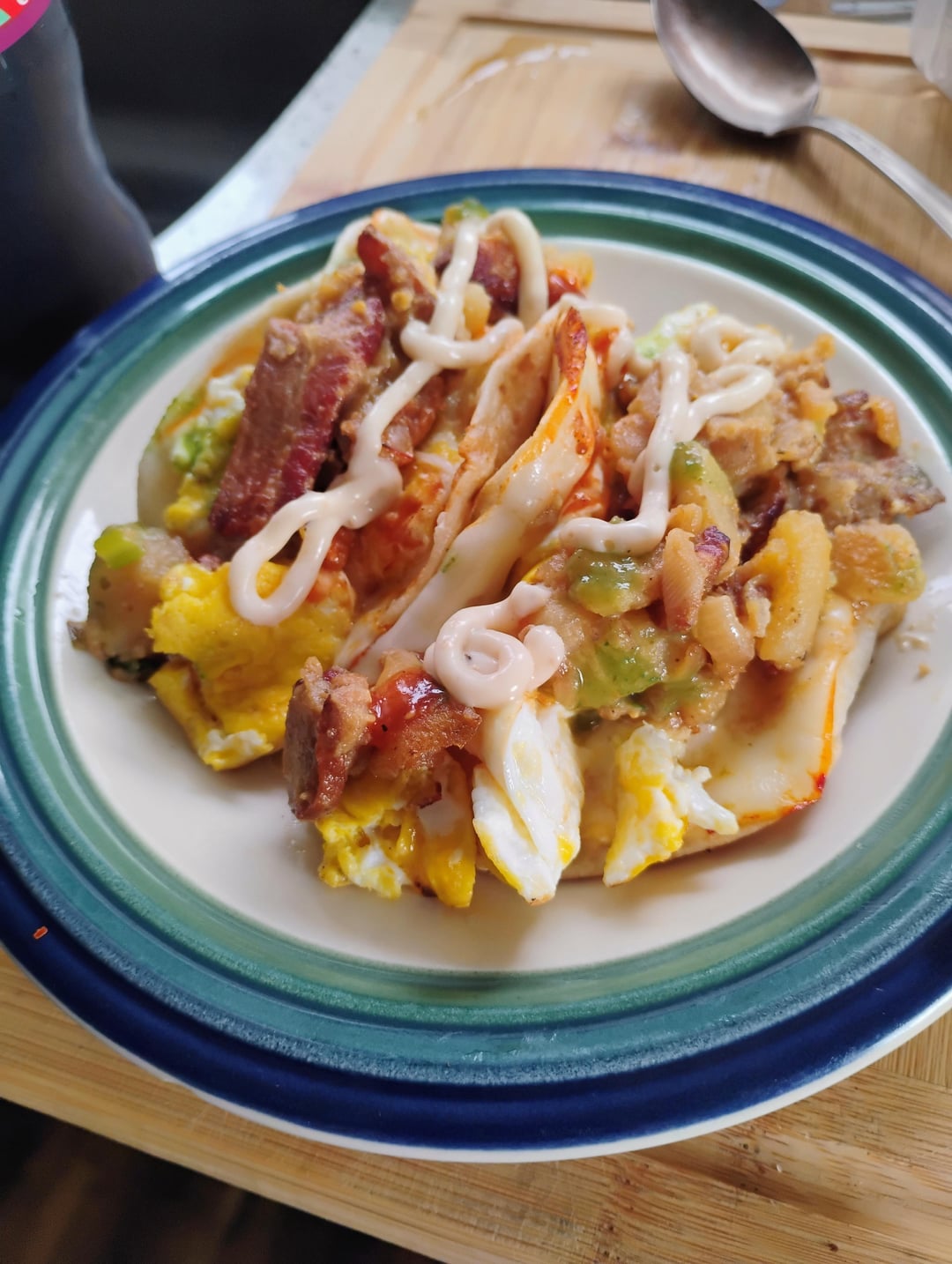 Breakfast taco - egg, cheese & leftover German potato salad - Dining ...