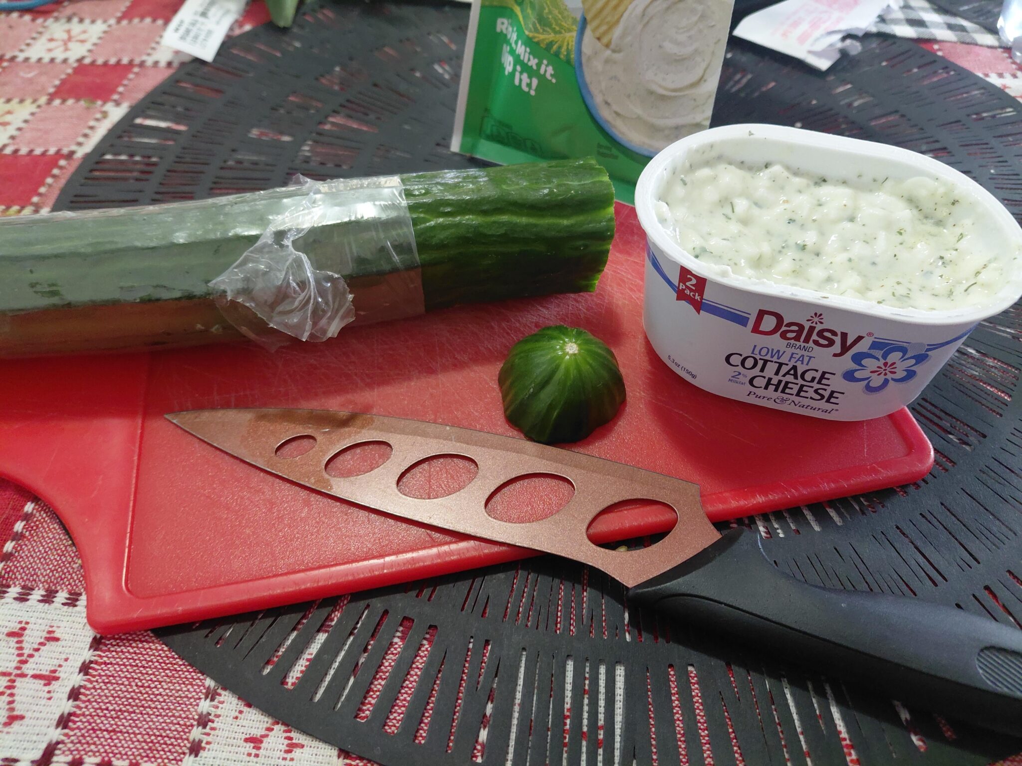 Ranch seasoning mixed into low fat cottage cheese as a ranch substitute ...