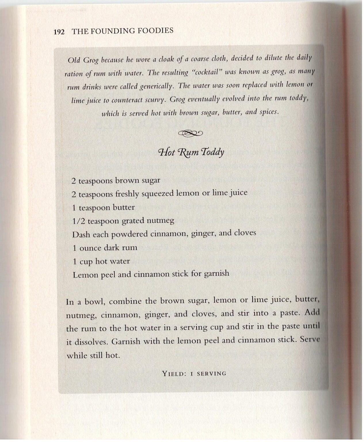 Colonial Recipes-Hot Rum Toddy - Dining and Cooking