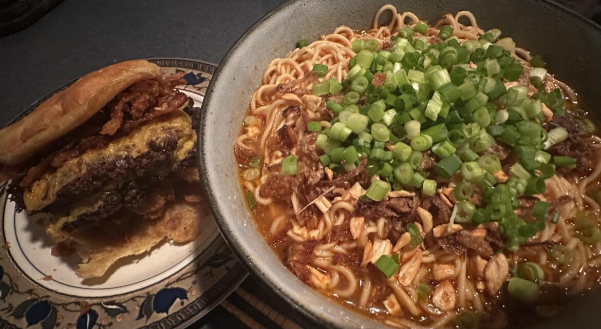 Shake Shack Bacon Cheeseburger and Spicy Garlic Miso Ramen - Dining and ...
