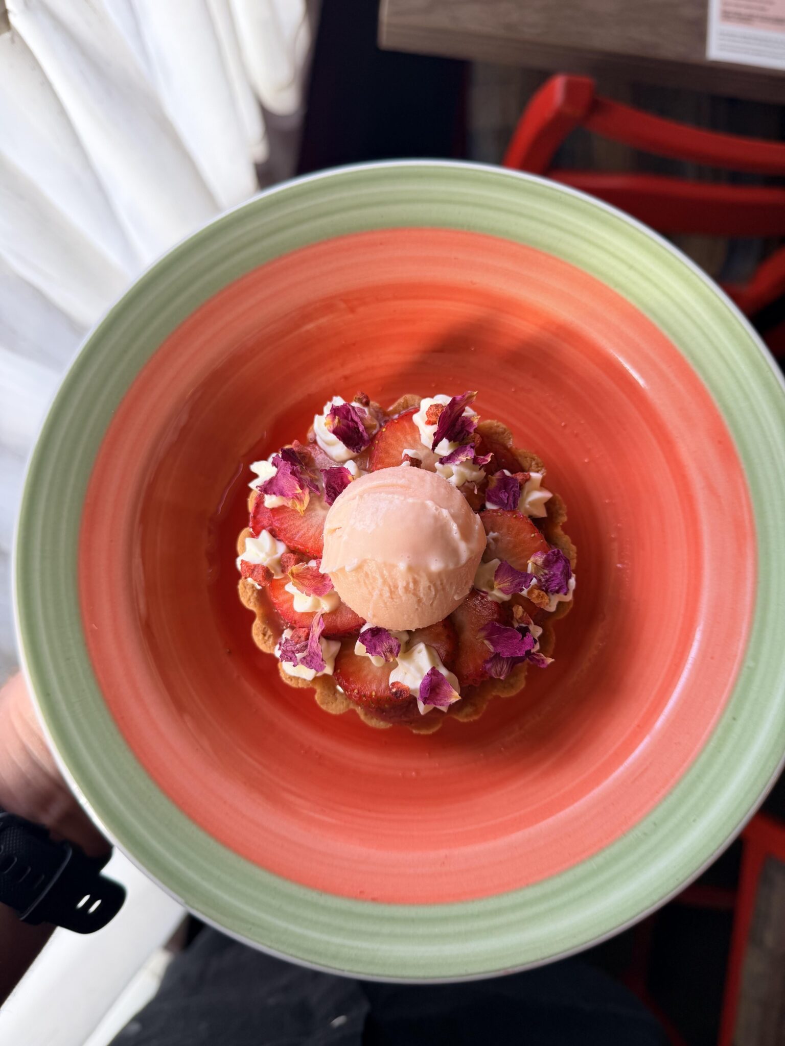 Strawberry and Rose Tart with Vanilla Custard and Rose Water Ice Cream ...