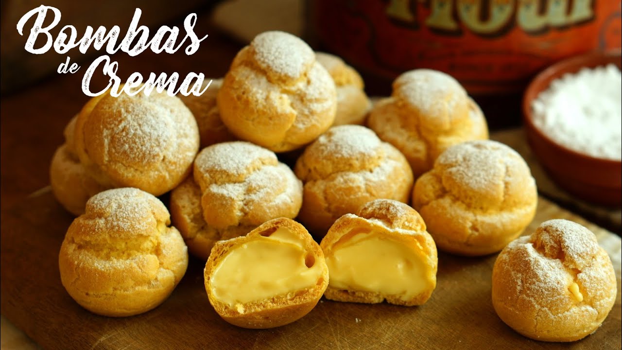 Bombas de Crema (Profiteroles) Rellenas con Crema Diplomática | Masa ...