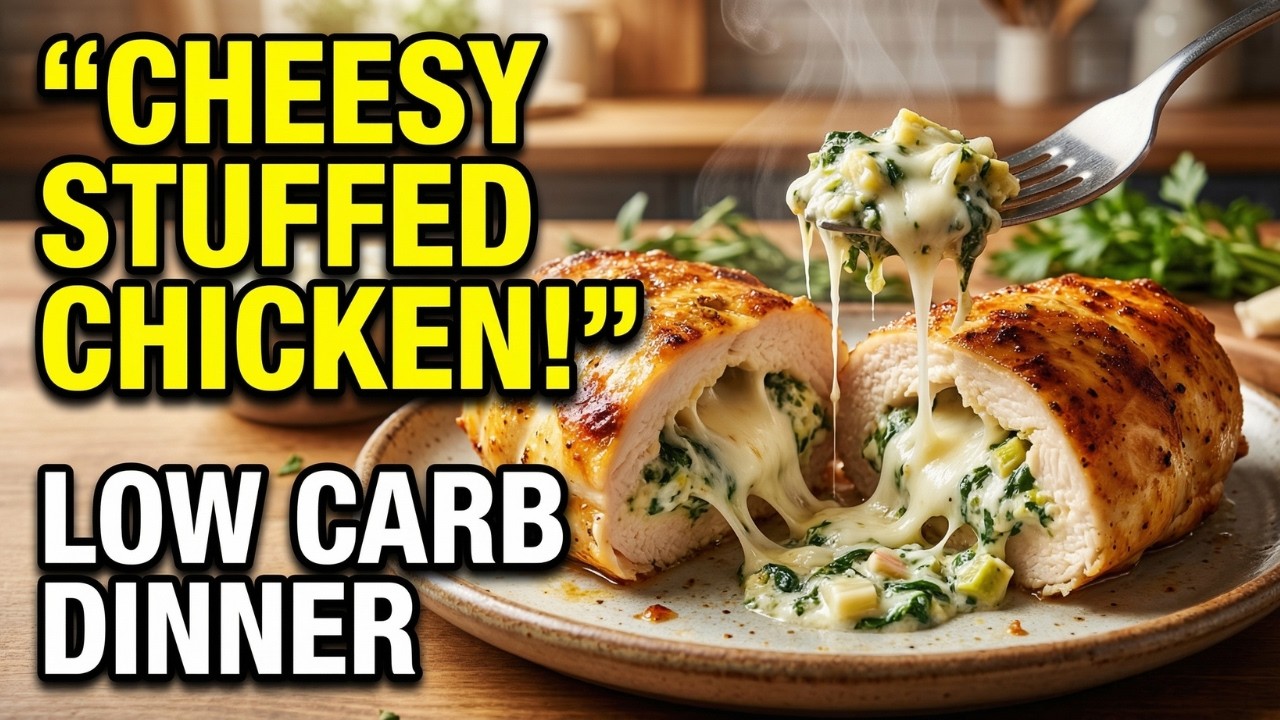 Cheesy Spinach And Artichoke Stuffed Chicken Breast A Decadent Low Carb ...