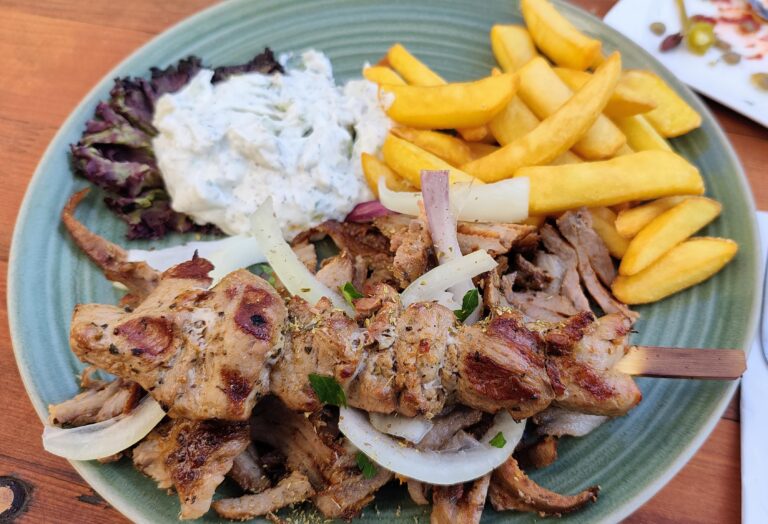 Mixed meat plate at the local greek restaurant - Dining and Cooking