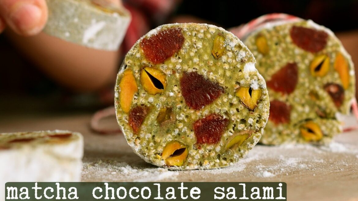 Chocolate Salami Recipe | Matcha Strawberry Pistachio Salami | No-Bake ...