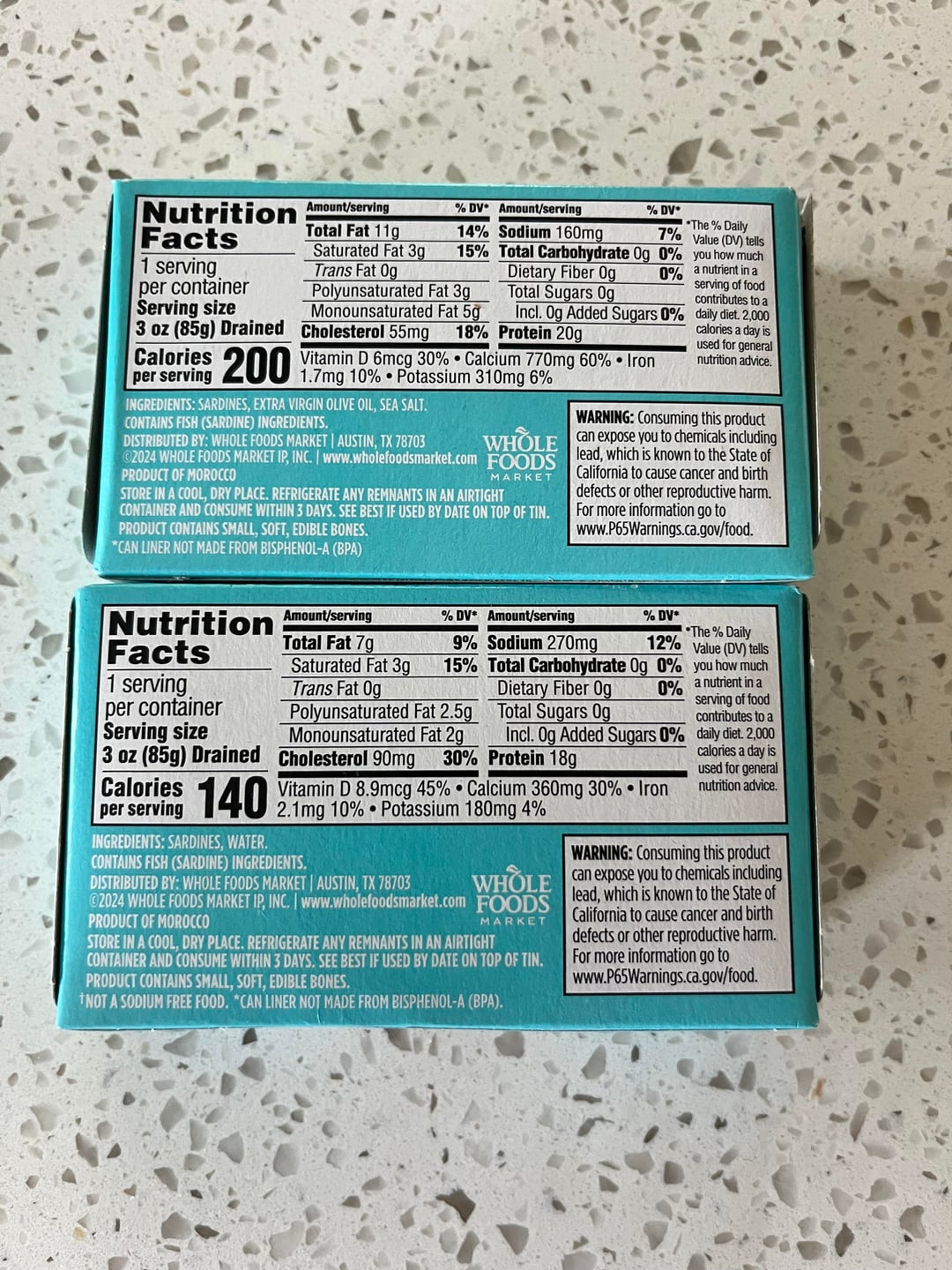 Whole Foods sardines in water with no salt added have more sodium than ...