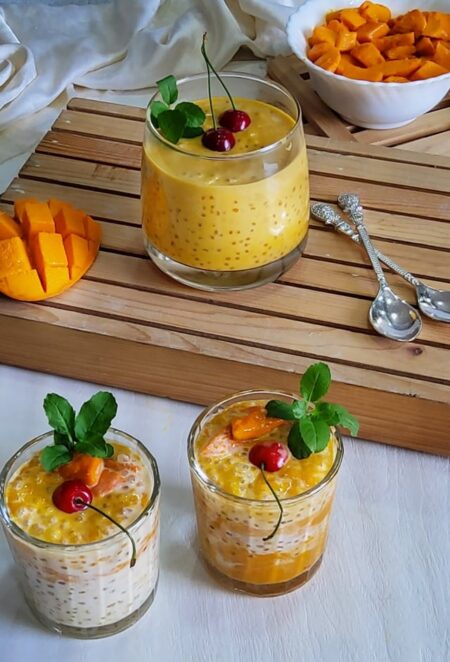 4 ingredient Mango sago pudding (vegan) - Dining and Cooking