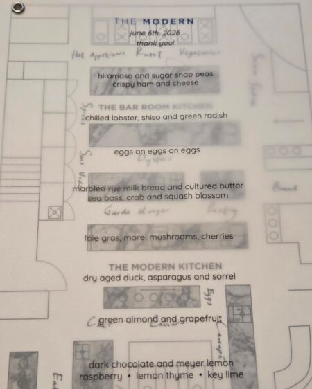 The Modern (2 Michelin Stars) - June 2026 Dinner Menu - Dining and Cooking